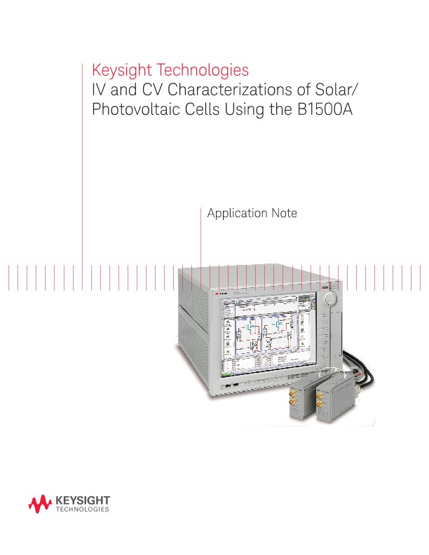 Solar Cell Characterization – B1500A Semiconductor Device Analyzer PDF Asset Page | Keysight
